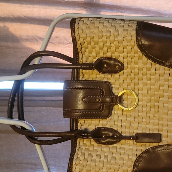Chaps | Bags | Chaps Est 1978 Straw Handbag With Brown Attachments And ...
